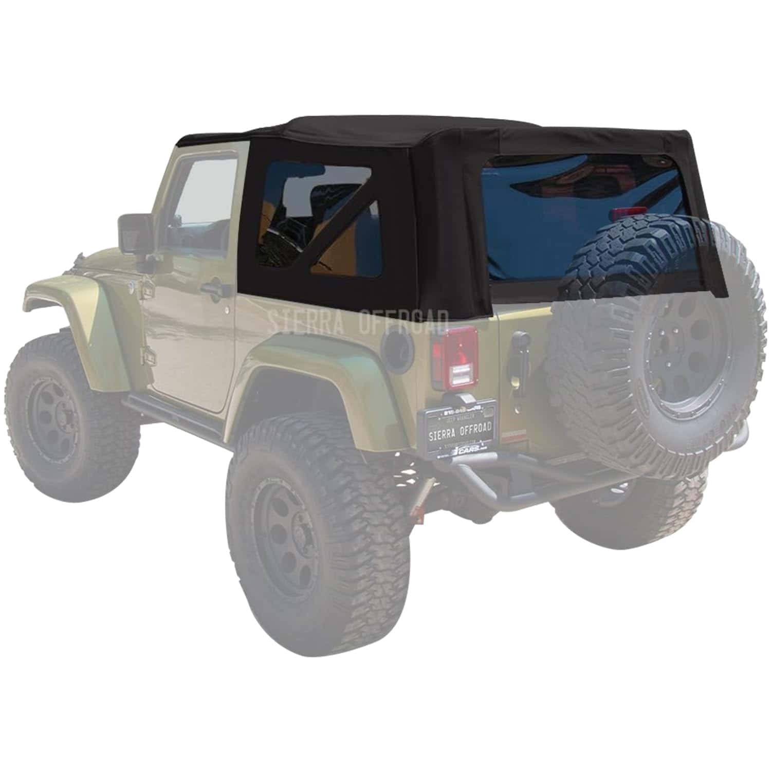 Sierra Offroad Soft Top for 2010 to 2018 Jeep Wrangler JK – Black, Twill Canvas – 2 Door Jeep ...